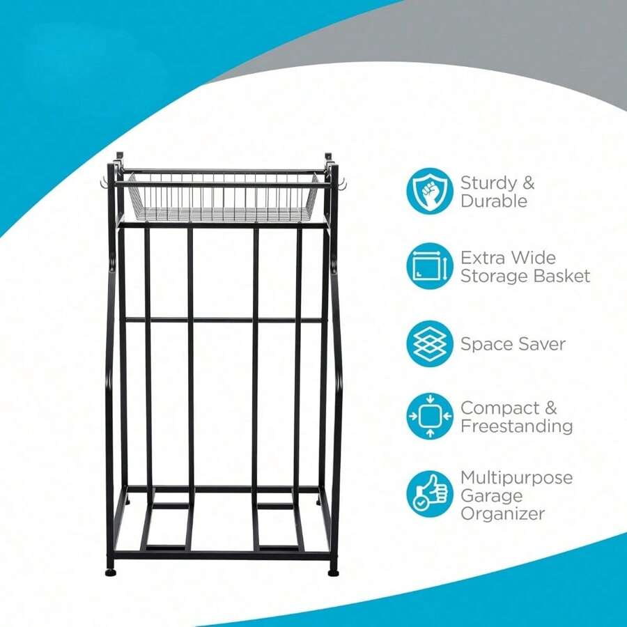 Bike Rack Garage Storage Floor Stand - Freestanding Organizer For ...