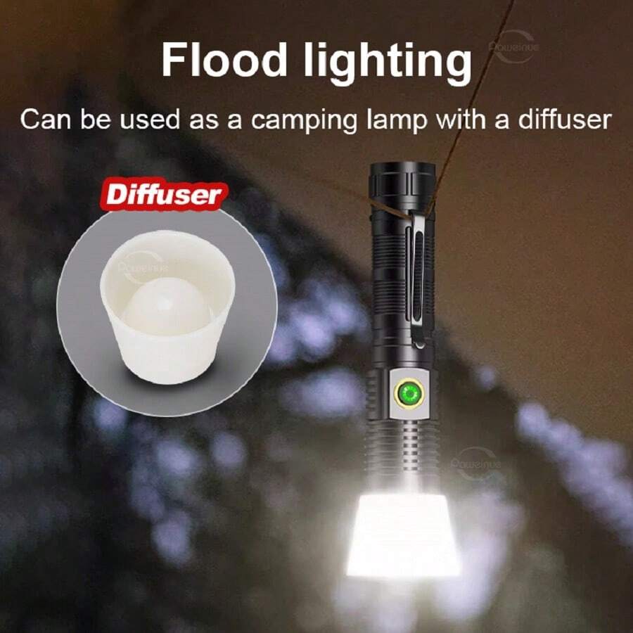 8000LM Powerful Flashlight Rechargeable LED Torch Light 2000 Meters ...