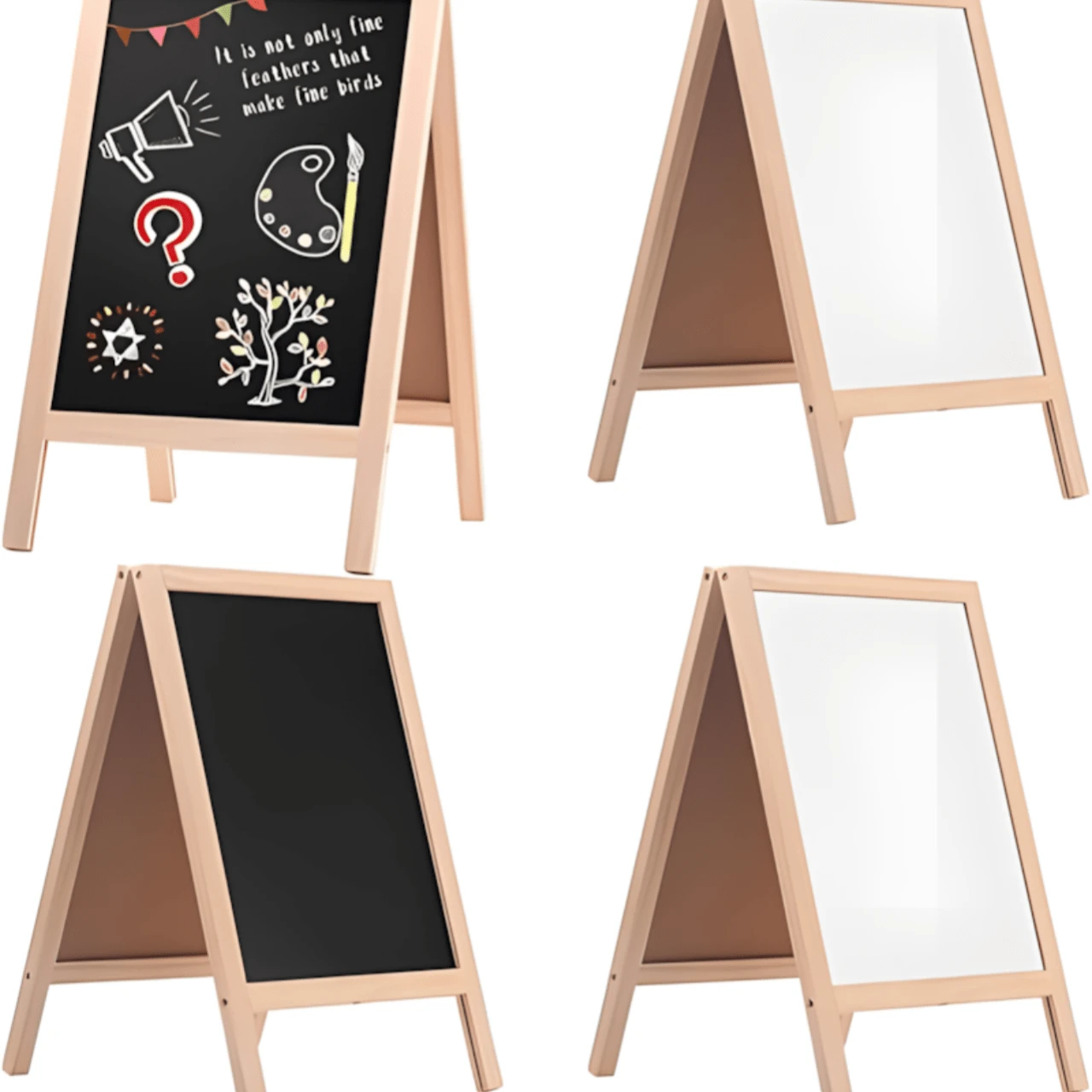 Multipurpose Small Blackboard, Foldable Double-Sided Black And White ...