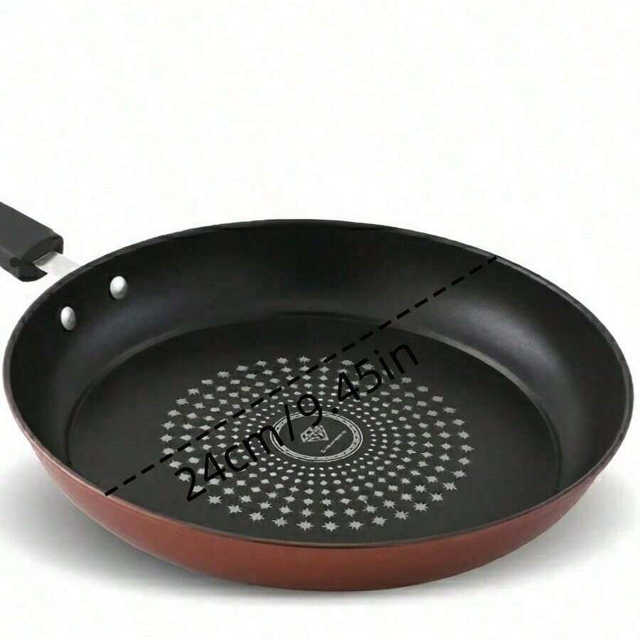Red Non-Stick Pan, Frying Pan, Wok, Smokeless, Flat Bottom, Non-Stick ...