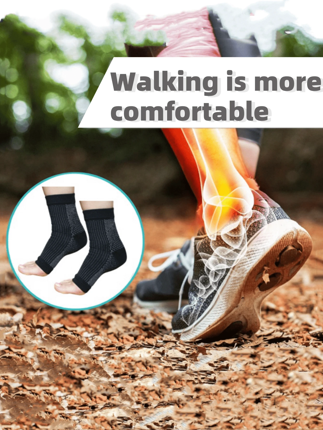 1 Pair Ankle Joint Support Compression Socks, Super Thin High ...