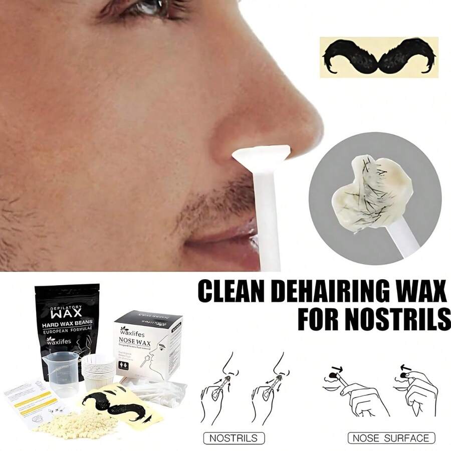 Painless Portable Nose Wax Kit For Men And Women Nose Hair Removal Wax ...