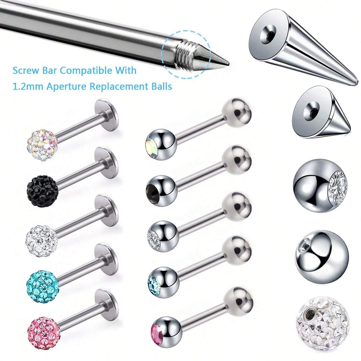 Lip Ear Cartilage Piercing Gun Kit - Includes 1pc Disposable Piercing ...