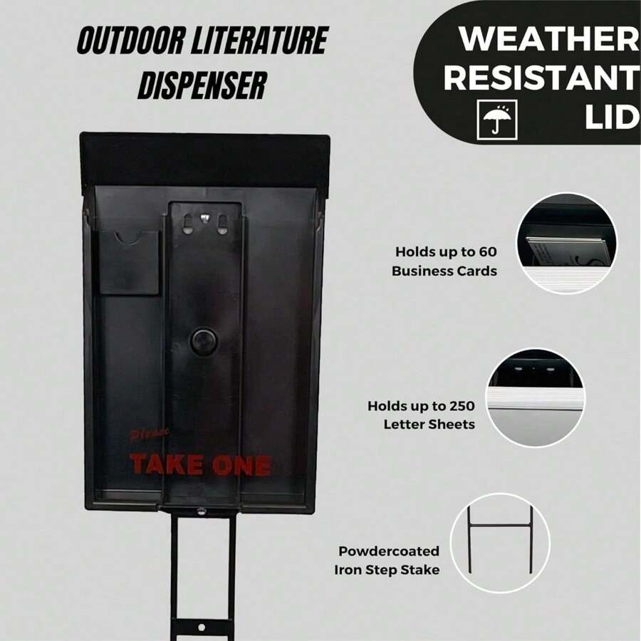 Outdoor Brochure Box On A Stake 46 Inch Tall - Holds 250 8.5 X 11 ...