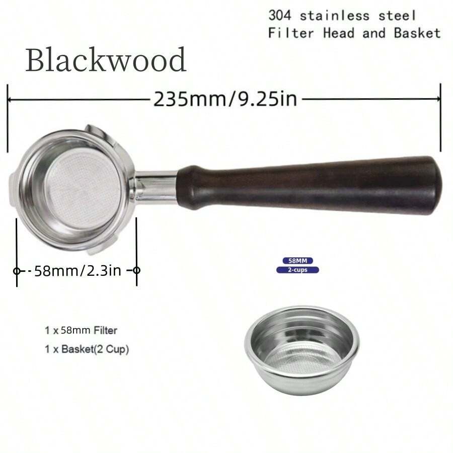 1pc 58mm 3 Ears Stainless Steel Bottomless Portafilter, Coffee Handle ...