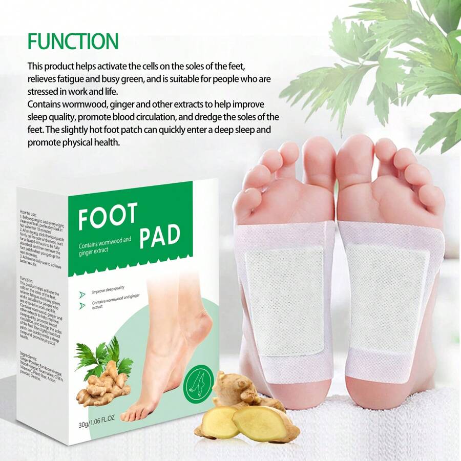 20PCS Ai Cao Foot Patch, Ai Ye Ginger Foot Patch, Fever Foot Patch ...