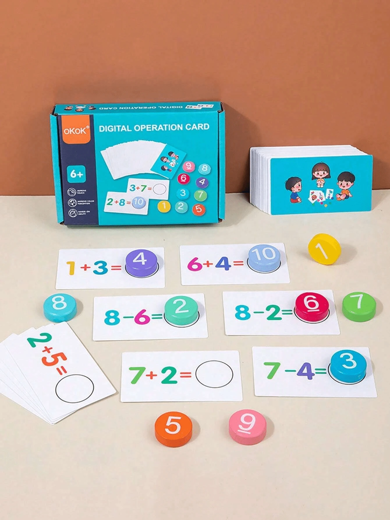 Kids Wooden Number Board, Montessori Toys Pairing And Counting ...