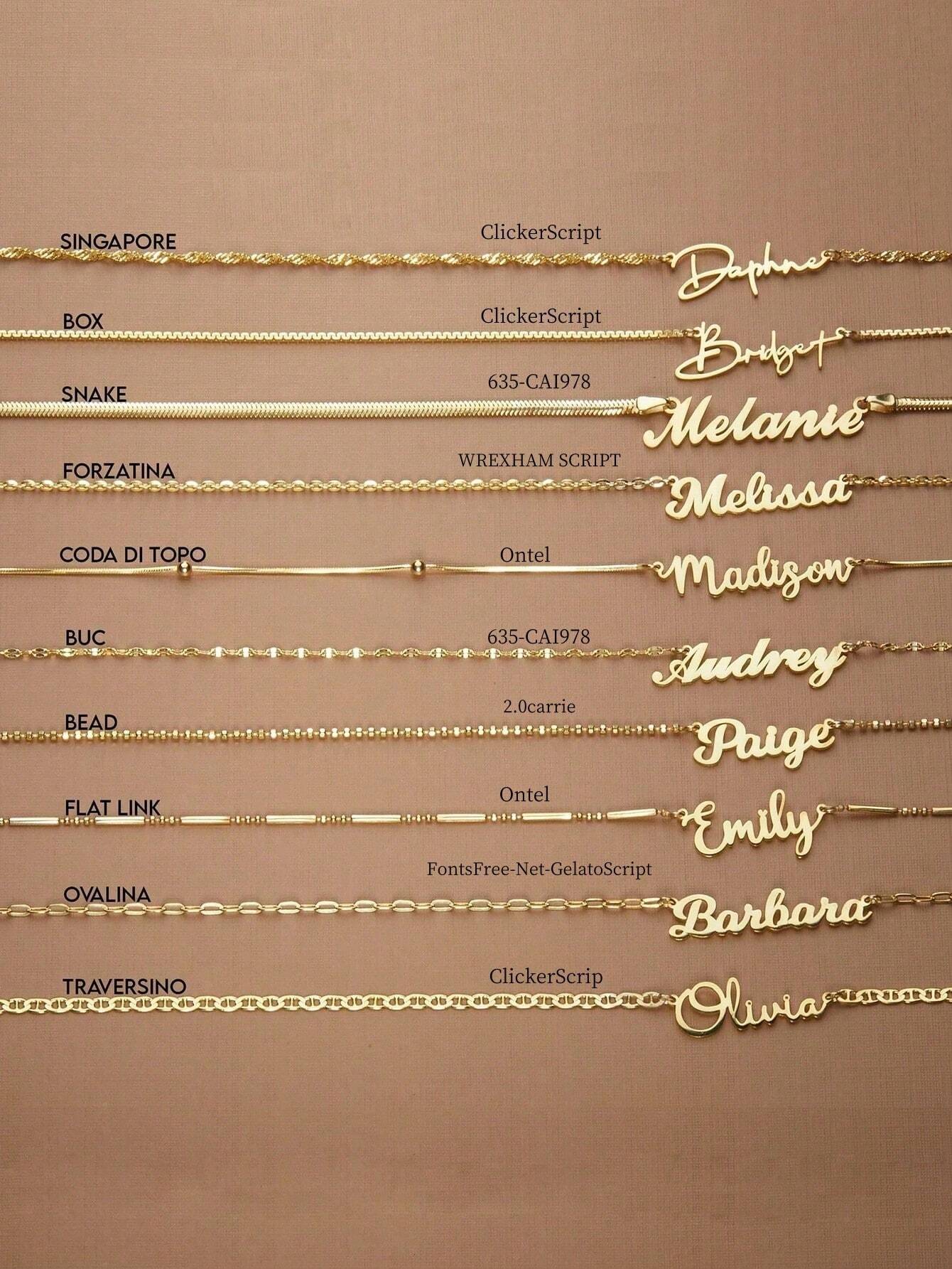 1pc 18K Gold Name Necklace, Personalized Name Pendant Necklace, Custom ...