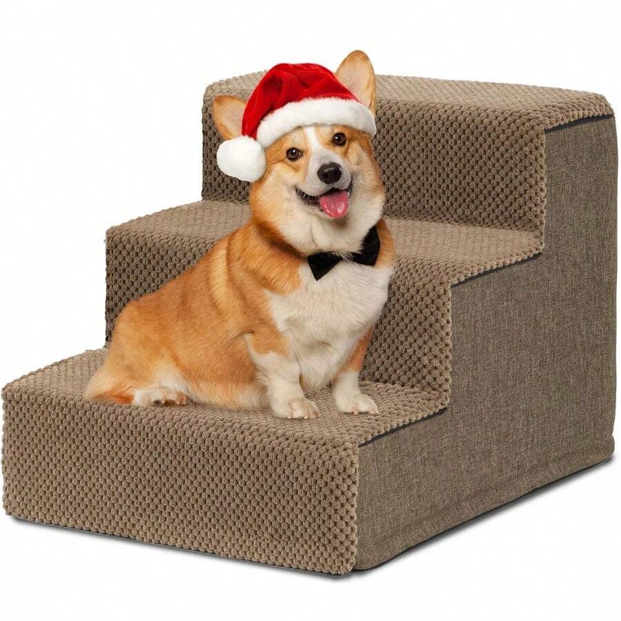 3 STEPS Small Dog Stairs Pet Stairs Pet Steps For Bed And Couch With ...
