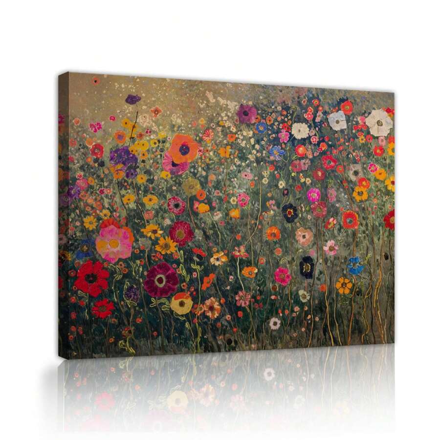 1PC Colorful Wildflowers Canvas Wall Art Oil Paintings Garden Flower ...