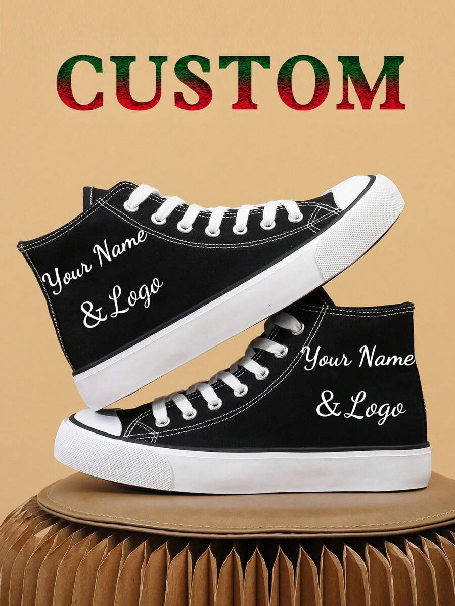 Custom Canvas Shoes Sneakers Unisex Custom Your Name Your Logo ...