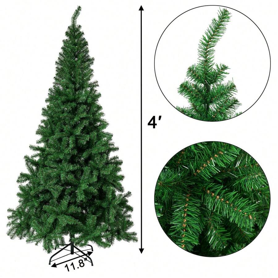 4 FT Premium Artificial Christmas Tree 400 Tips Full Tree Easy To Assemble With Christmas Tree ...