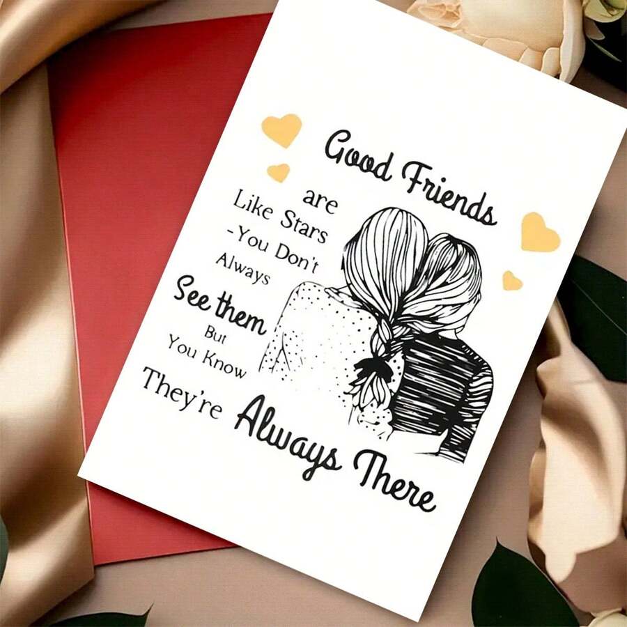 1pc Heart-Filled Friendship Themed Greeting Cards, Multi-Functional ...
