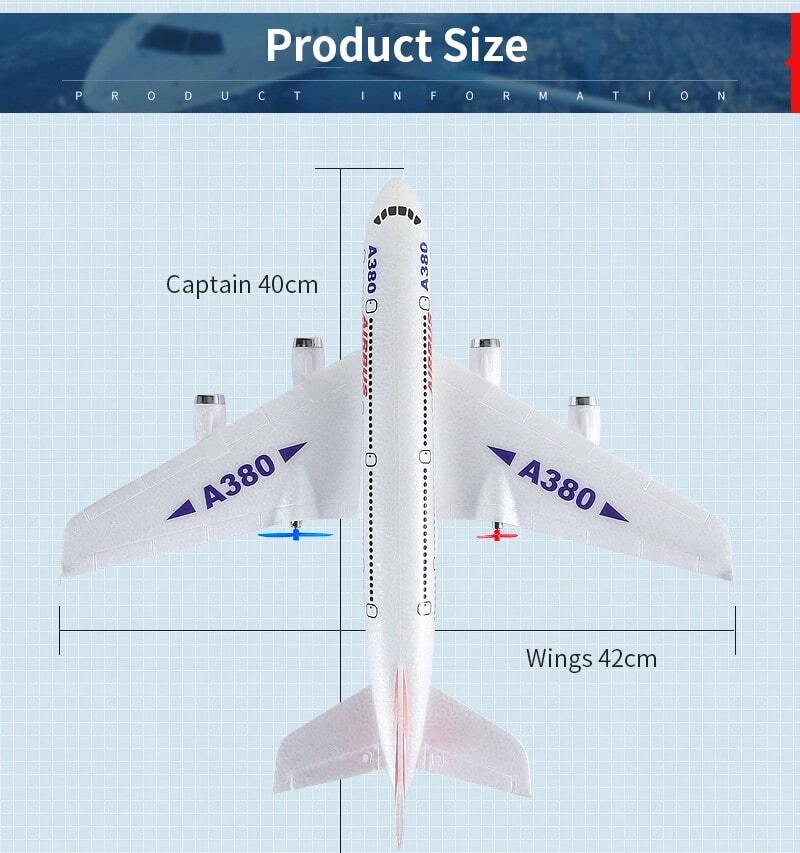 Airbus A380 RC Airplane 2.4G Fixed Wing Remote Control Aircraft Outdoor ...