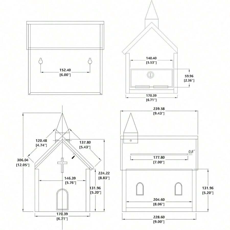 Box Collection Box Tithing & Offering Donation Box Overall Dimension House Shape 9.43 Inches ...
