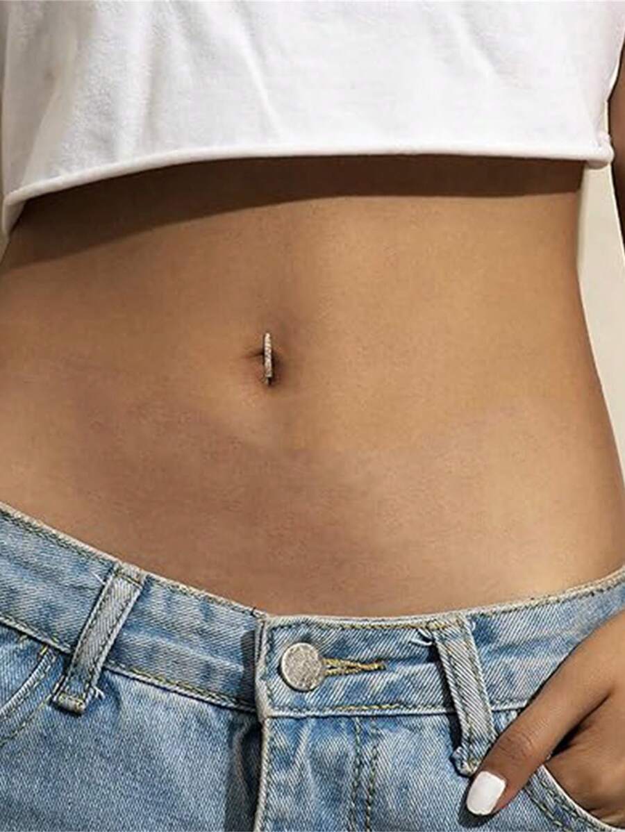 1Pc Metallic 925 Sterling Silver Navel Ring For Women Piercing Belly ...