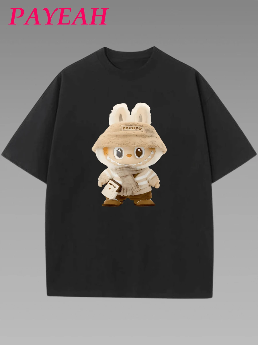 Payeah Cute Labubu Classic Pose Fun Labubu Lover T Shirt 1 Pcs 220g Heavy Cotton T Shirt Shein Usa