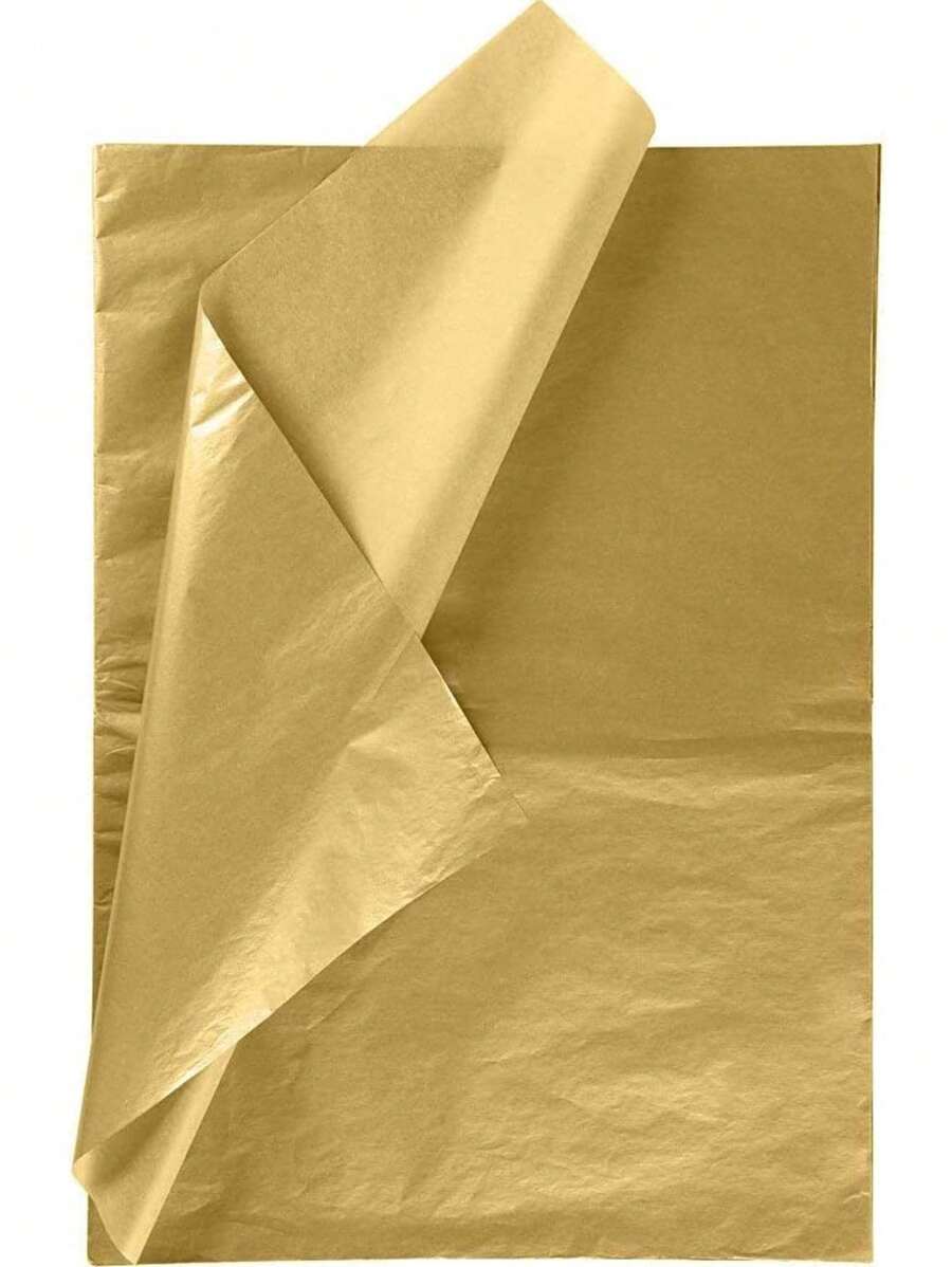 10 piezas/paquete Papel de regalo con lámina de oro, papel de embalaje ...