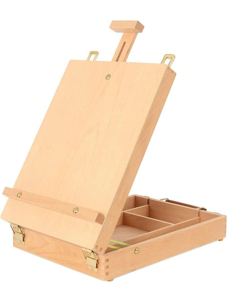 Art Supply Box Easel Sketch Box Painting Storage Box, Adjustable Wooden ...