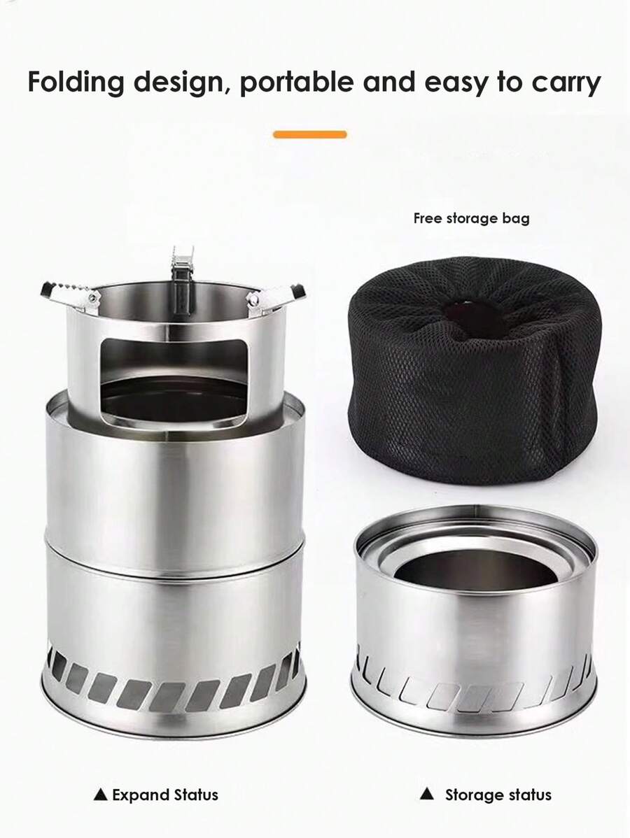 Camping Stove - Wood Stove Stainless Steel Portable Stove Portable Wood ...