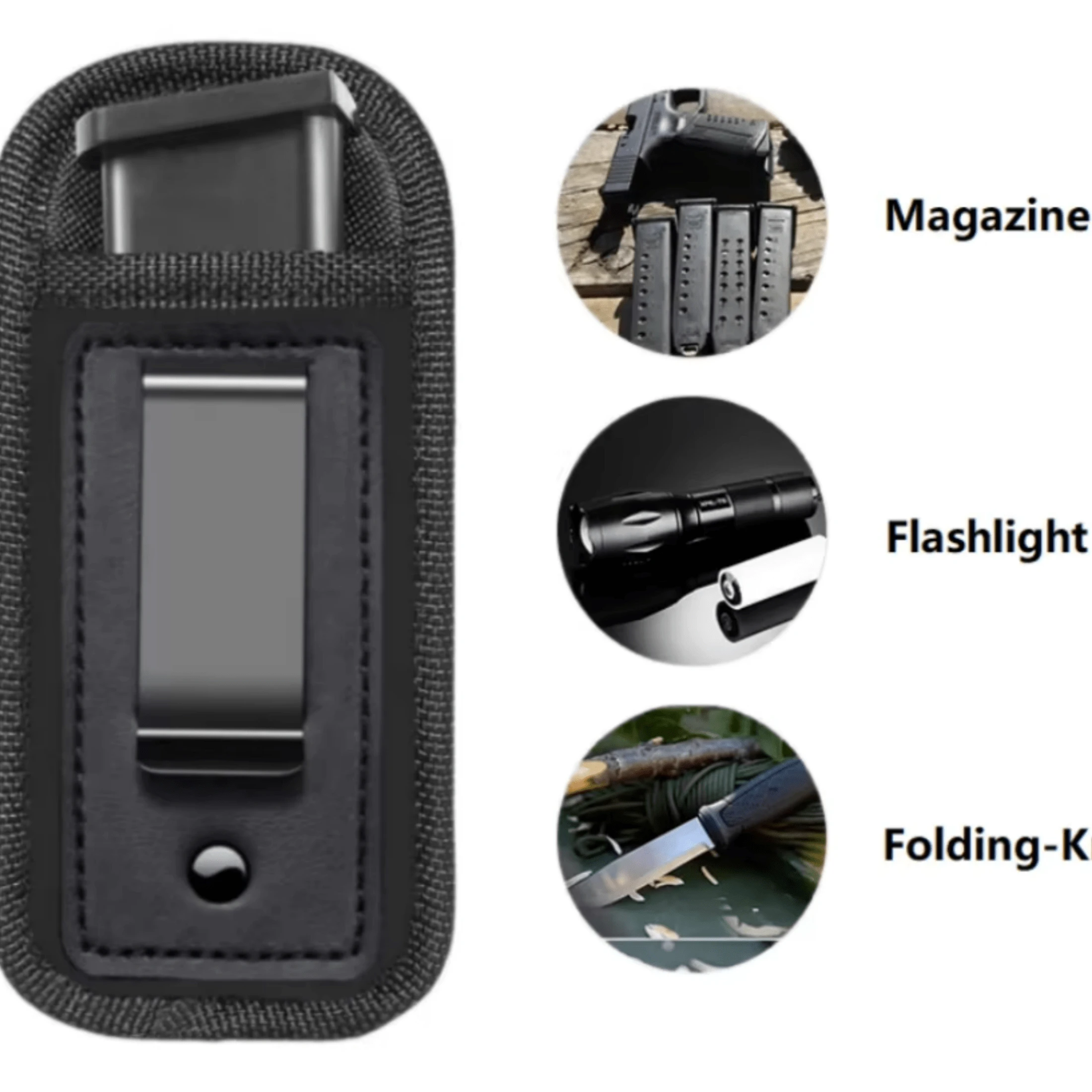 Magazine Pouch Holster Mag Holder Belt Clip For 9mm .40mm Pistol 19 21 ...