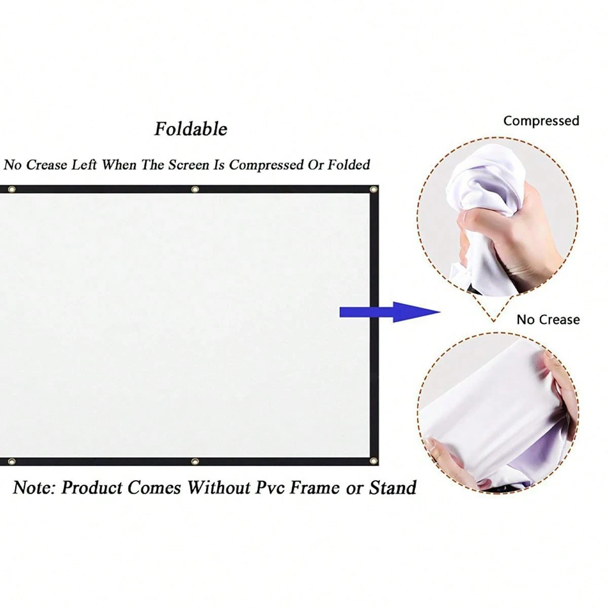 Tela de Projetor de 100/120/150 Polegadas 16:9 HD 4K 3D, Adequada para ...