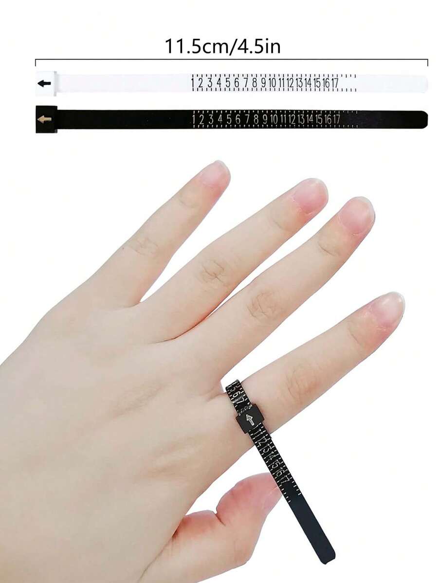 1-Pack US Ring Ruler Gauge, Clear And Accurate Jewelry Sizing Tool 1-17 ...