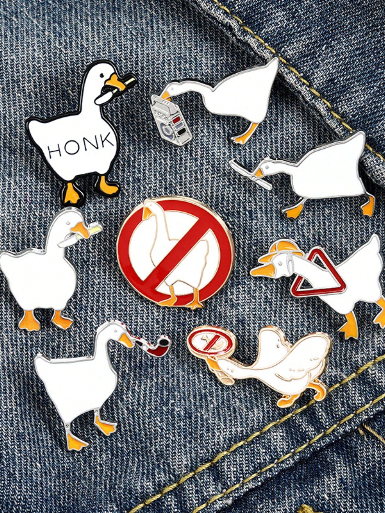 Untitled Goose Game Cute & Fun Goose Hat Shaped Brooch Pin, Fashionable ...
