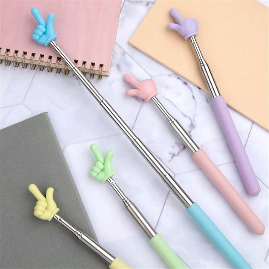 6pcs Random Color Retractable Teacher Pointer Stick, Extendable Finger ...
