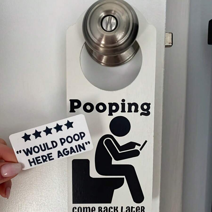 Funny 'Come Back Soon' Poop Door Sign - Perfect Poop Gift For Parties ...