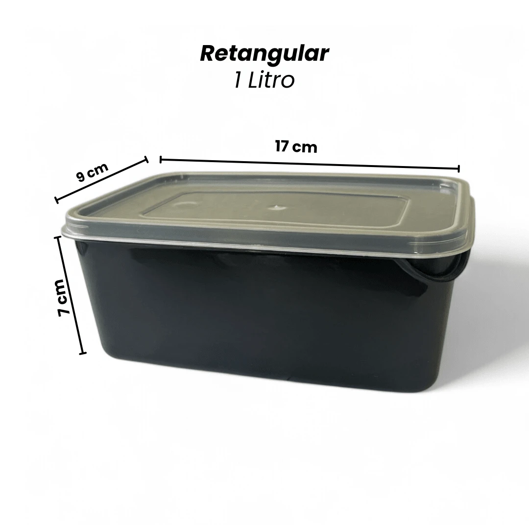 Kit With 10 Rectangular Lunch Box Pots 1 Liter Household Utility ...