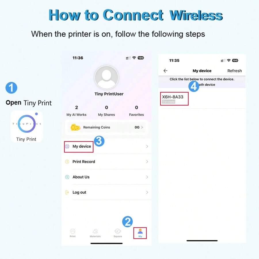 Mini Thermal Printer, Portable Ink-Free Bookmark Printer Compatible ...