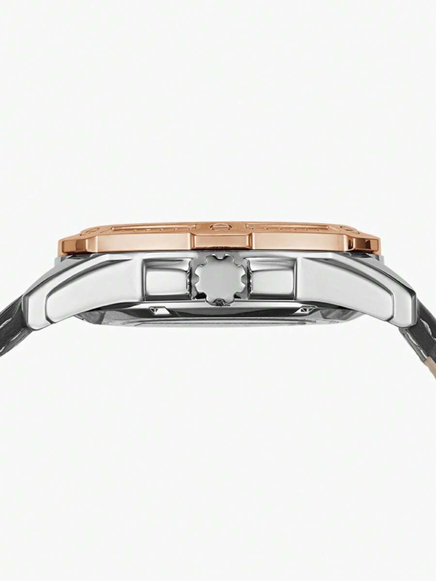 Guess Galaxy Watch Men's Analog Automatic Watch Balck Leather Strap ...