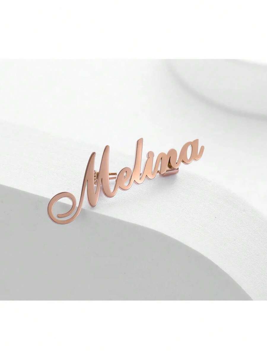 Personalized Customize Names Stainless Steel Brooch Pin Custom Logo ...