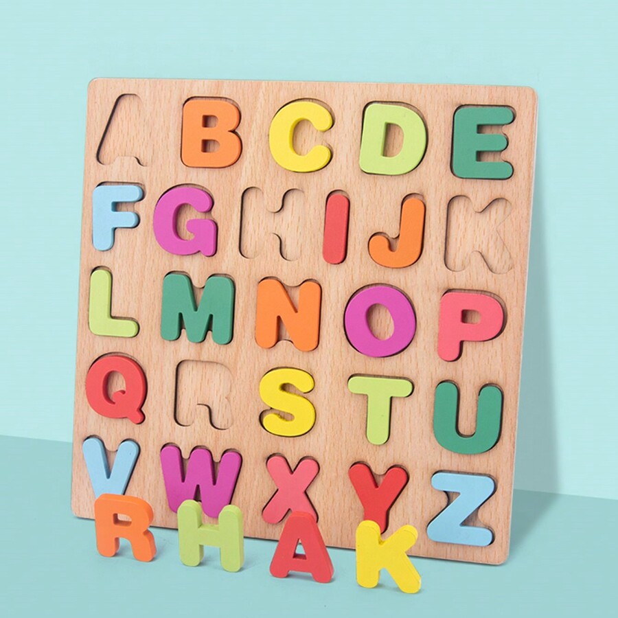 Kids Creative Alphabet Wood Puzzles ABC Letter And Number Montessori ...