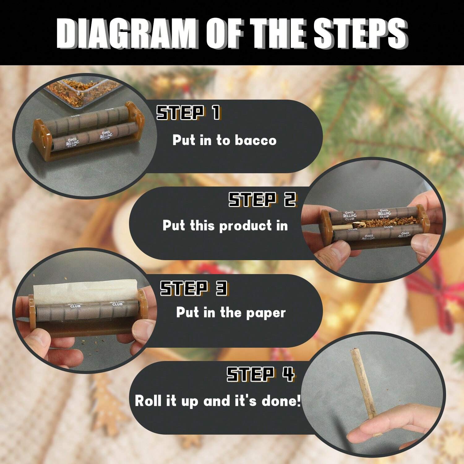OHIS A Set Of 3 Pieces Of 78mm Size Black Cigarette Paper And 1 Pack Of ...
