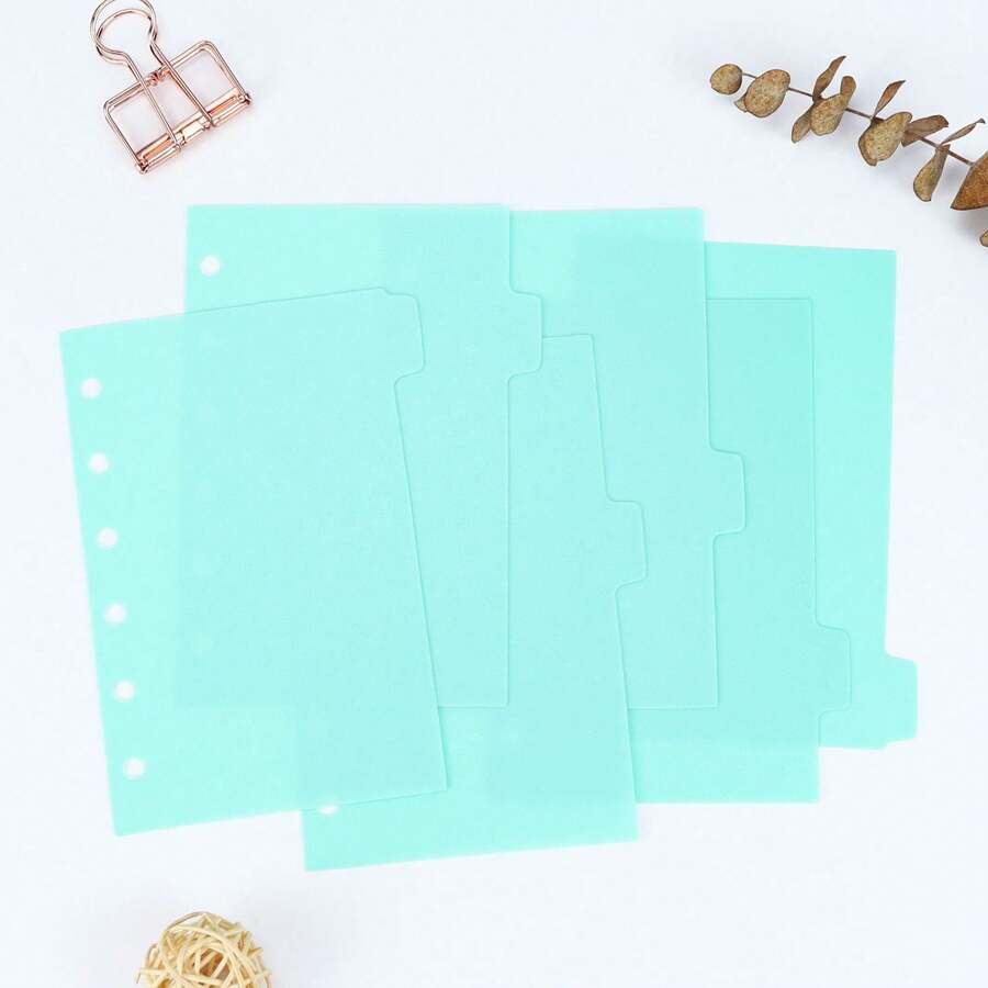 multibey 6pcs Mint Green A7 Divider Pages, Fresh 6-Ring PP Divider ...