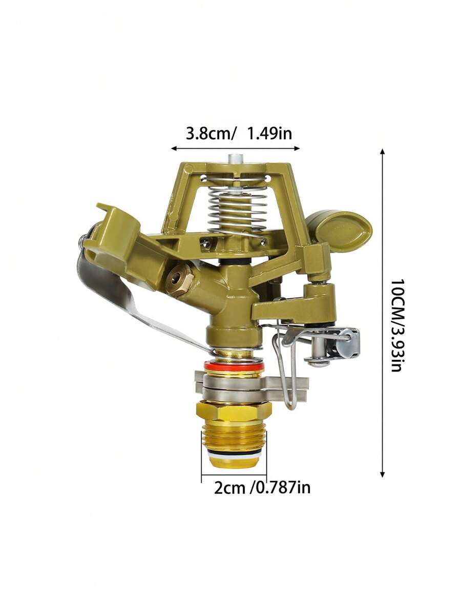 360° New Rotary Metal Irrigation Sprinkler Head, Zinc Alloy Adjustable ...