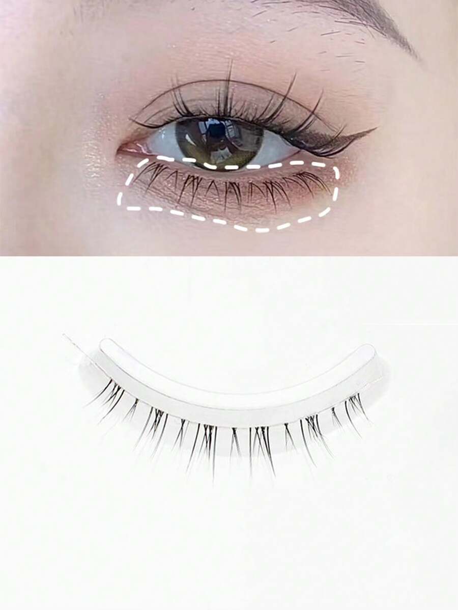 10pcs Ultra-Fine Transparent Stem Individual False Lashes, Dense Cross ...