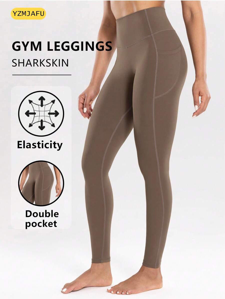 YZMJAFU High Waisted Compression Yoga Pants, With Convenient Pockets On ...