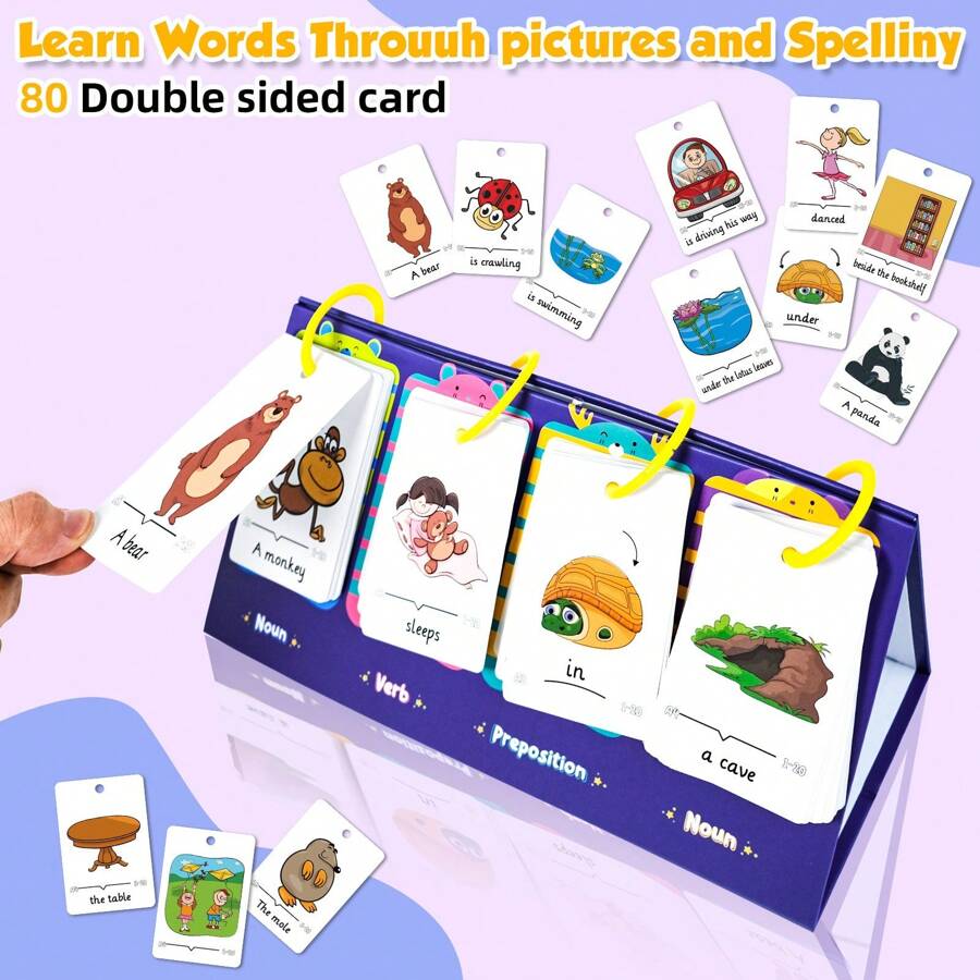 CVC Word Builder & Sentence Building ,Phonics Games Flash Cards For Preschool Kindergarten ...