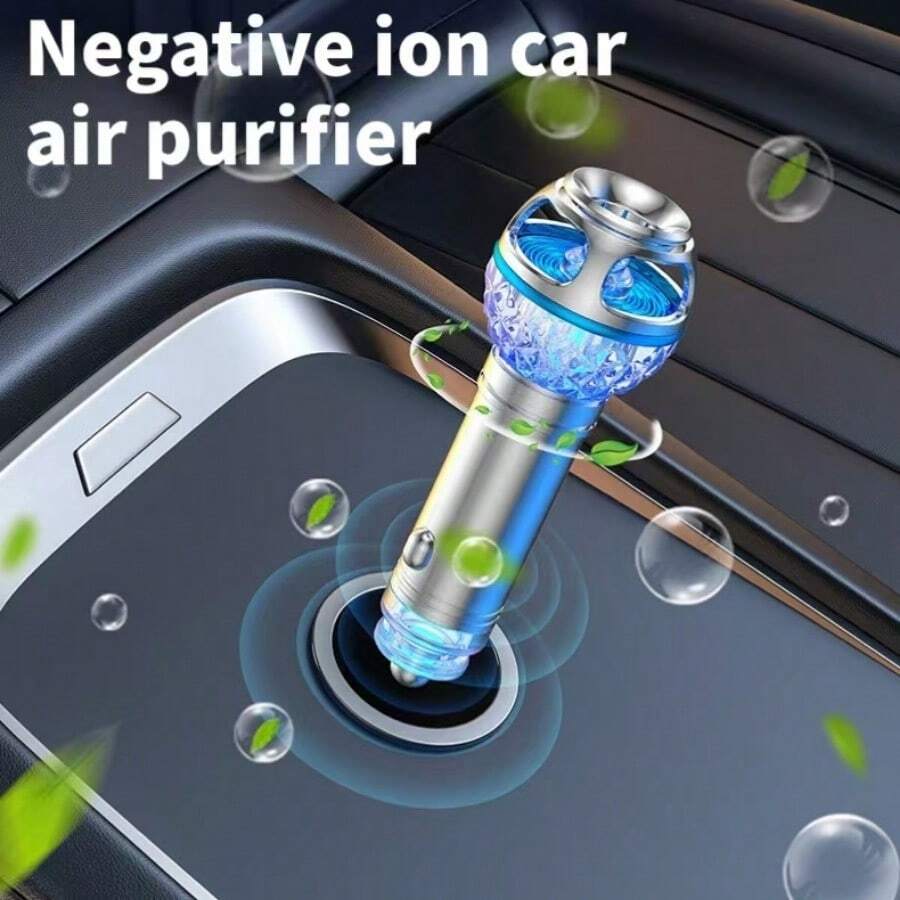 Car Air Purifier 12V Negative Ionizer Air Cleaner Car Ionic Air ...