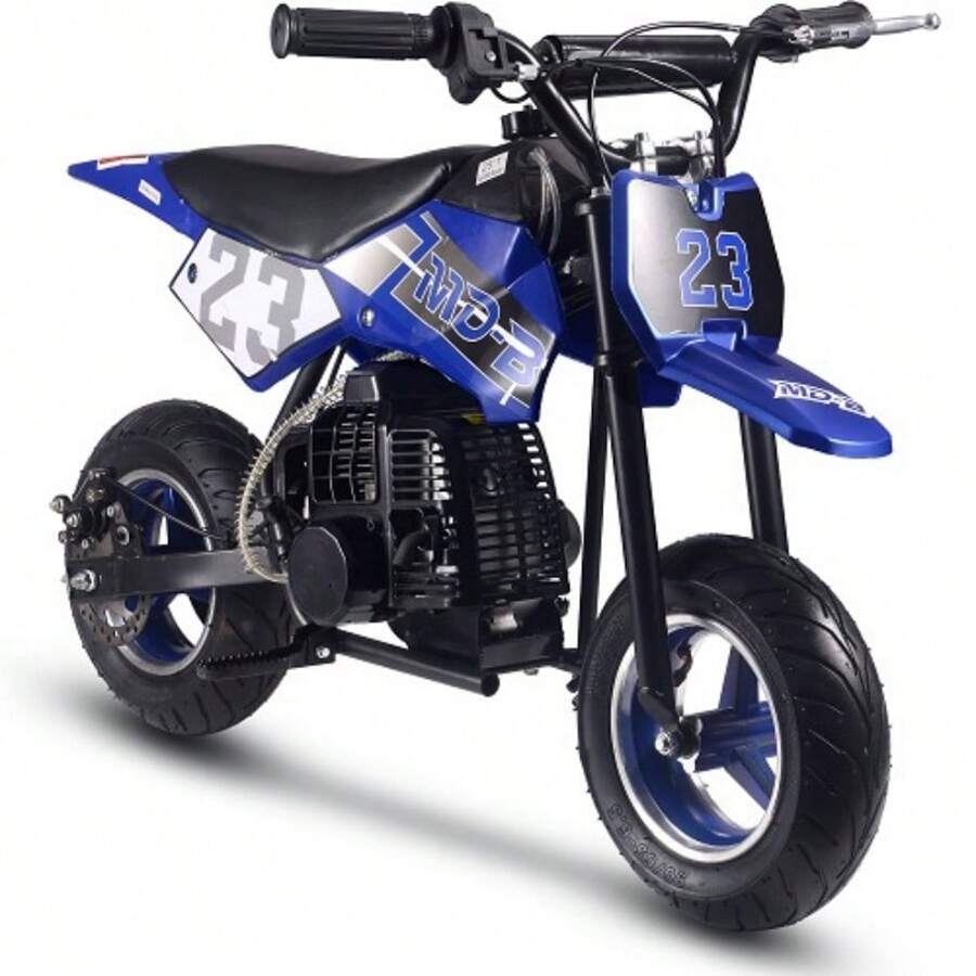 MotoTec 50cc 2-Stroke Kids Dirt Bike Black Top Speed: 25 Mph Max Rider ...