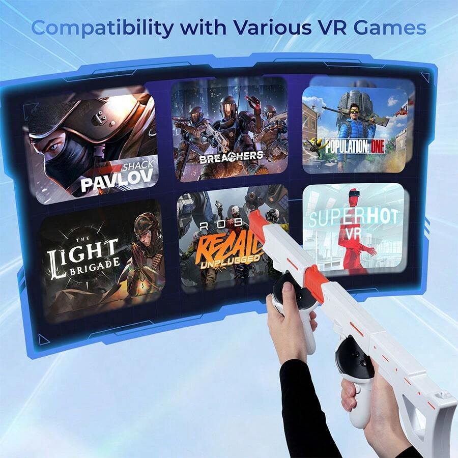 For Meta Quest 3S VR Glasses Controller Machine Gun Stock Fixed Frame ...
