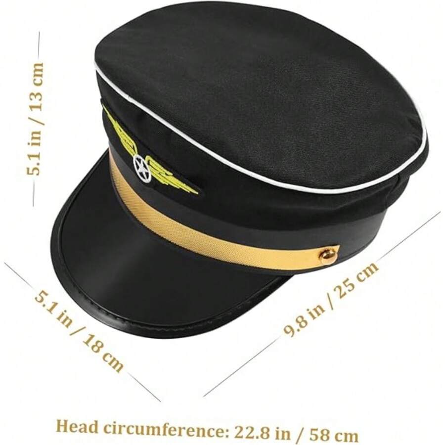 4pcs Pilot Cap Size Adjustable Aviator Hats, Pilot Uniform Accessories ...