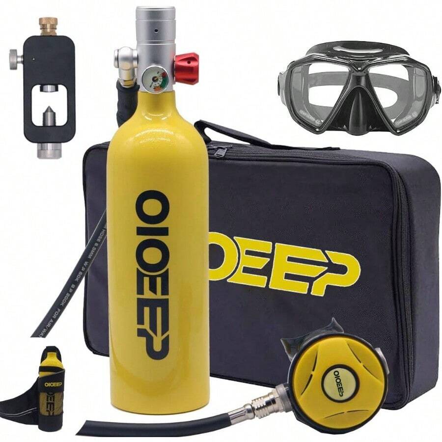 Mini Scuba Diving Tank With Sub-Mask, 1L Dive Portable Lungs Kit,15-20 ...