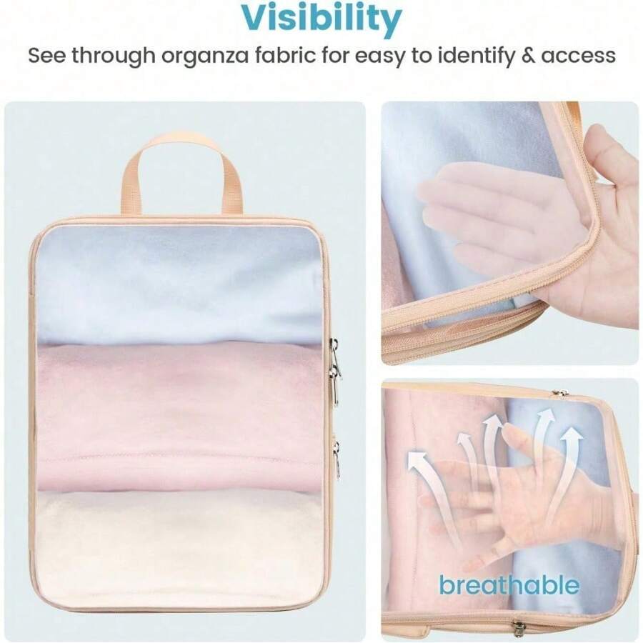 See Through Mesh Compression Packing Cubes - Packing Cubes For Travel ...