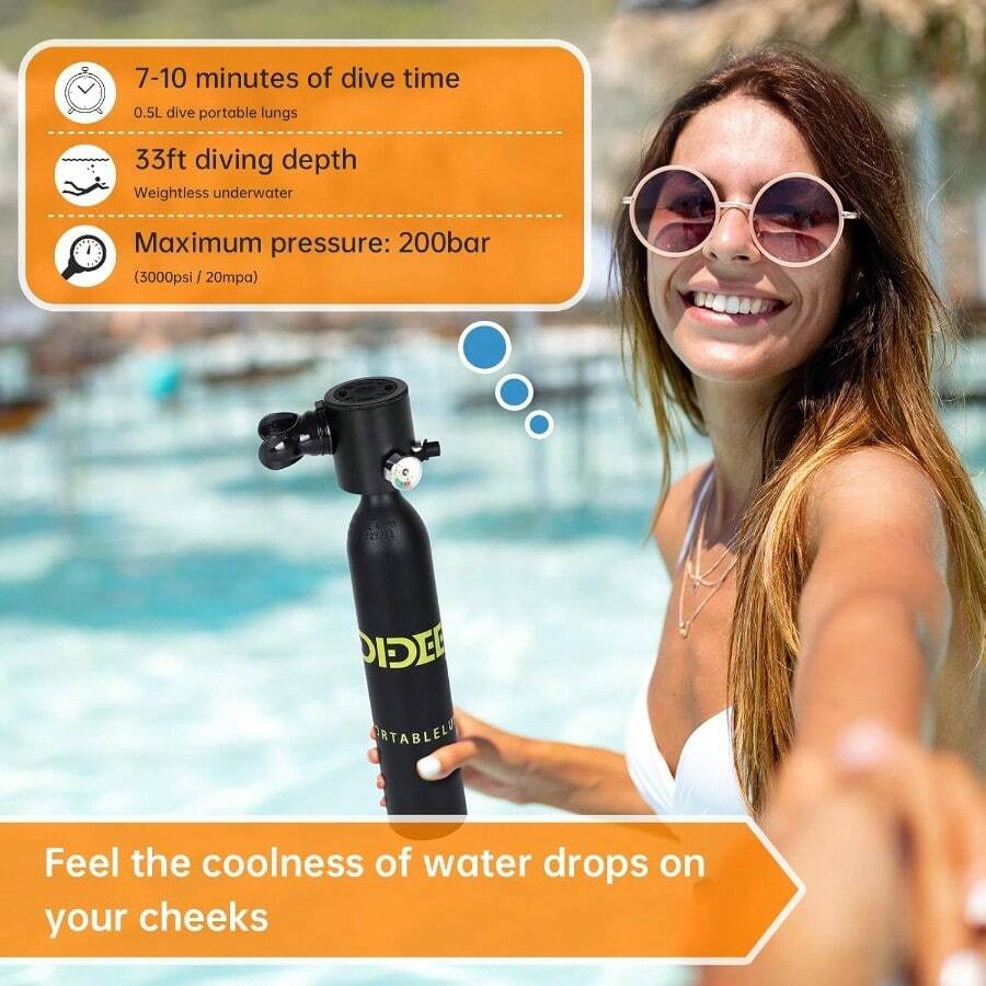Tank Diving, 0.5L Capacity Mini Scuba Tank For 7-10 Minutes Underwater ...