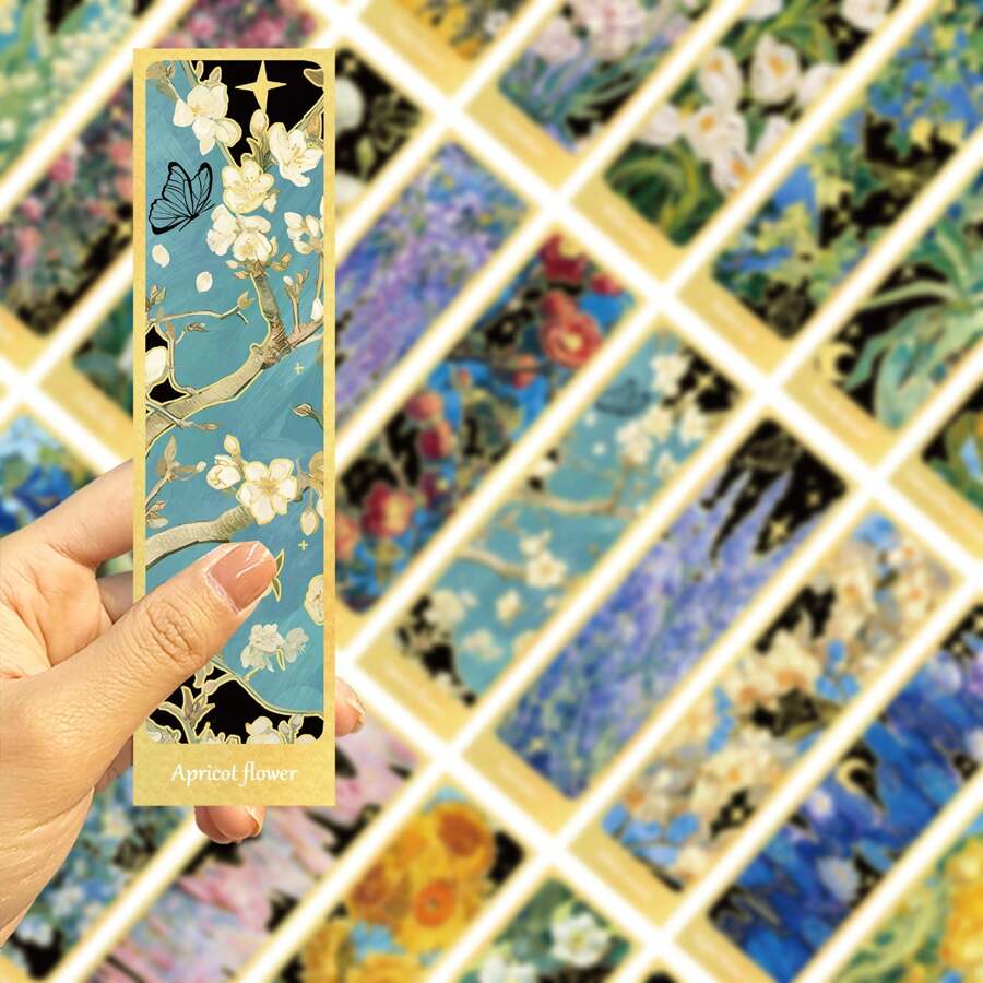 30 Floral Oil Painting Bookmark Themed Bookmarks Series Simple ...