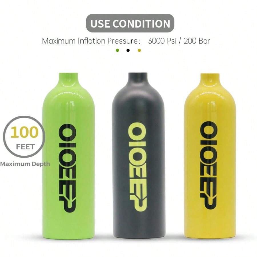 Mini Scuba Diving Tank With Sub-Mask, 1L Dive Portable Lungs Kit,15-20 ...